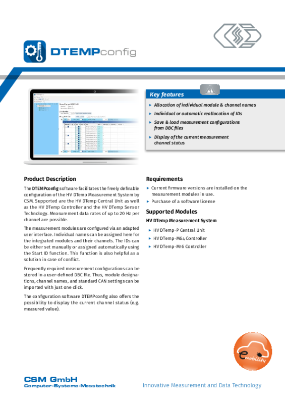 Datasheets Software | CSM GmbH Datasheets Software | CSM GmbH