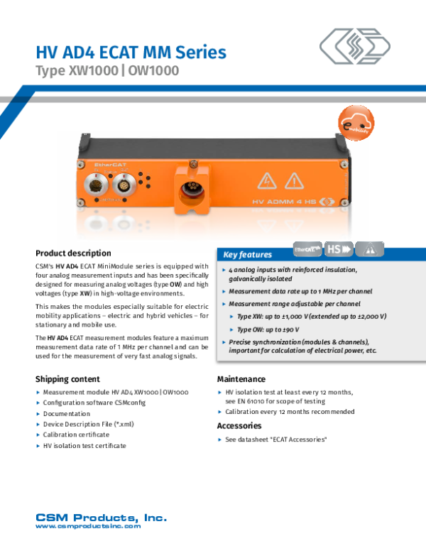 HV Test Bench Modules | CSM GmbH
