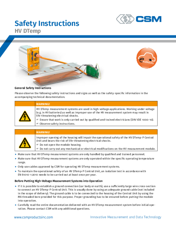 HV Test Bench Modules | CSM GmbH