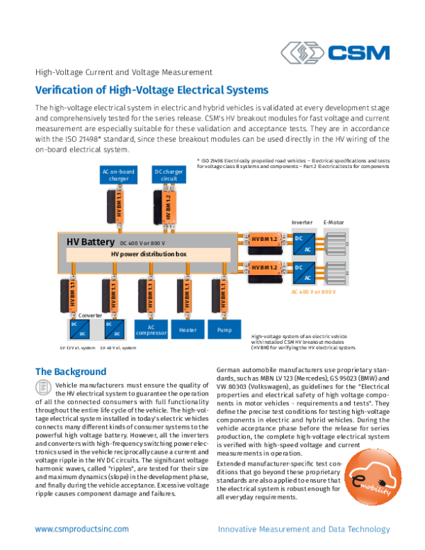 HV Test Bench Modules | CSM GmbH